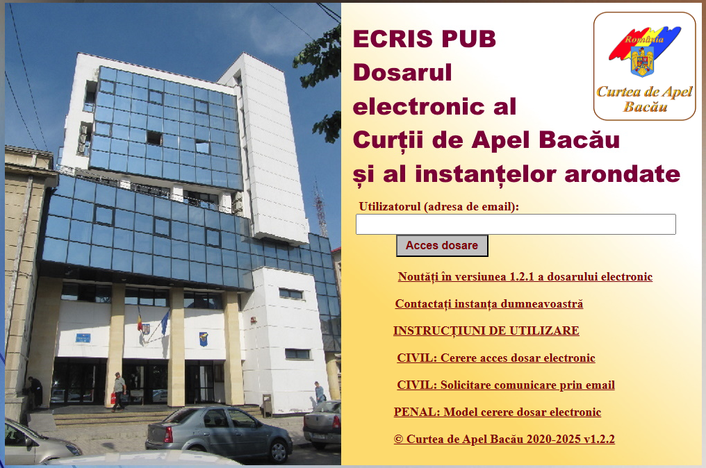 Dosar electronic – Curtea de Apel Bacău
